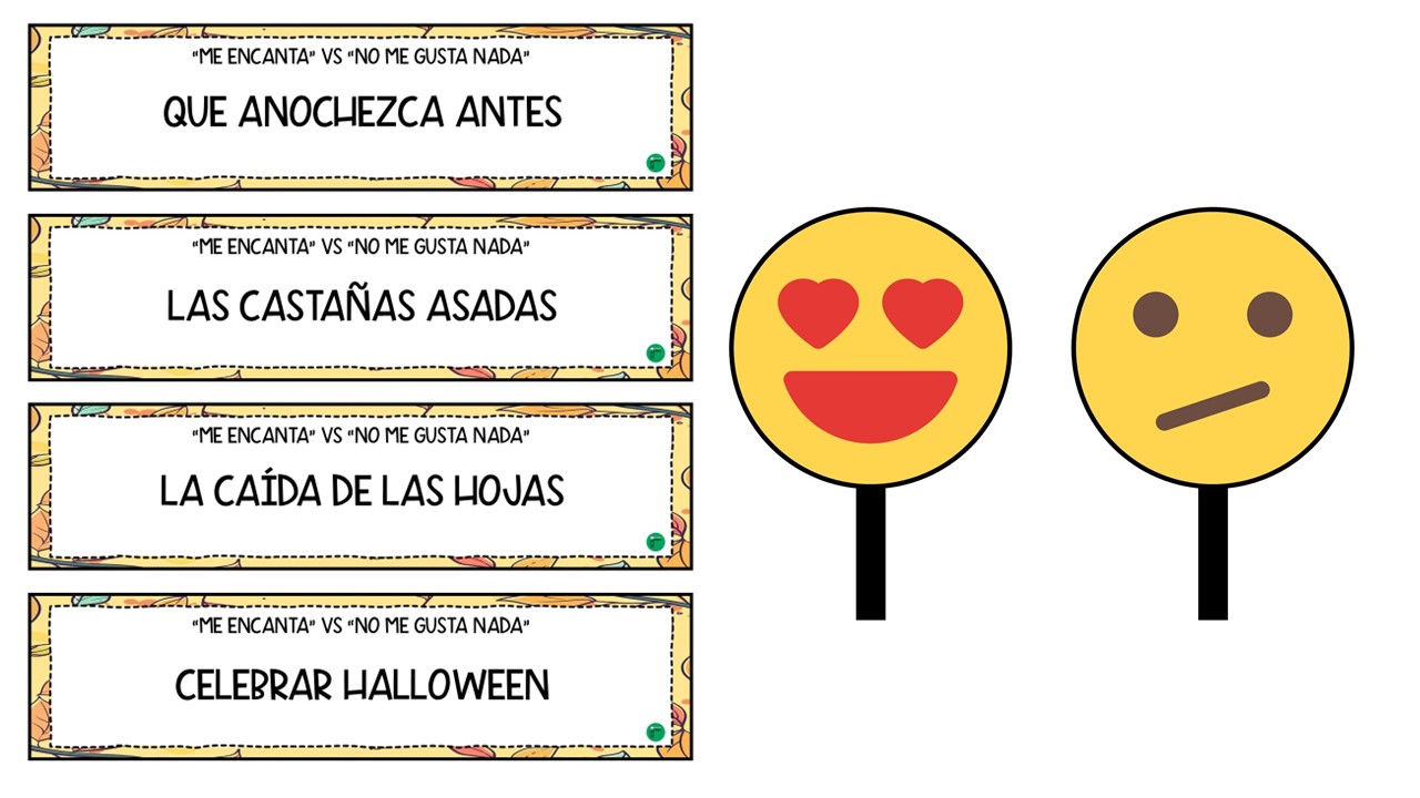 Dinámica "Me encanta" Vs "No me gusta nada", especial otoño ...