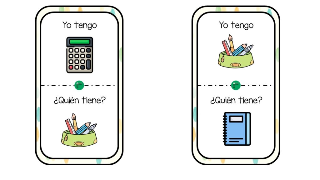 Juego de vocabulario: "¿Quién tiene? Yo tengo...", especial material ...