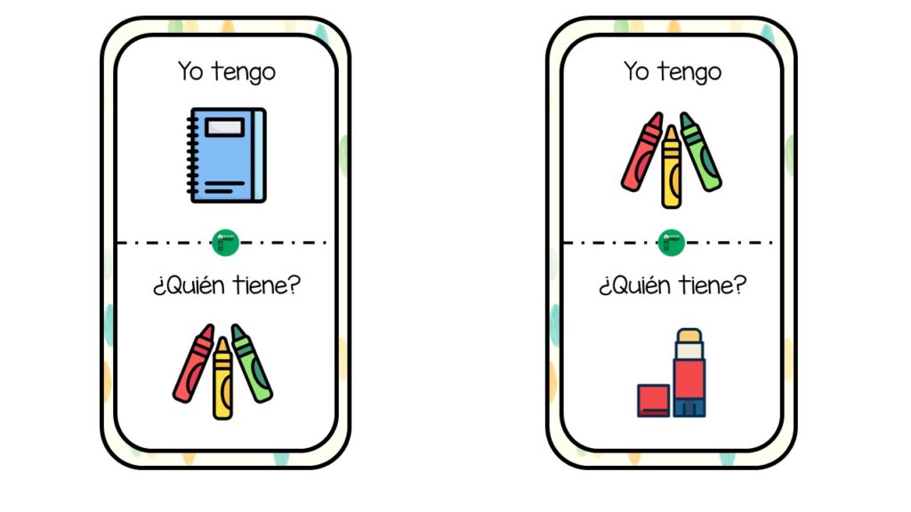 Juego de vocabulario: "¿Quién tiene? Yo tengo...", especial material ...