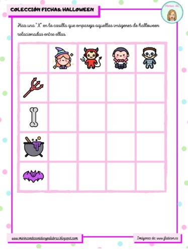 Colección fichas trabajar la atención halloween -Orientacion Andujar