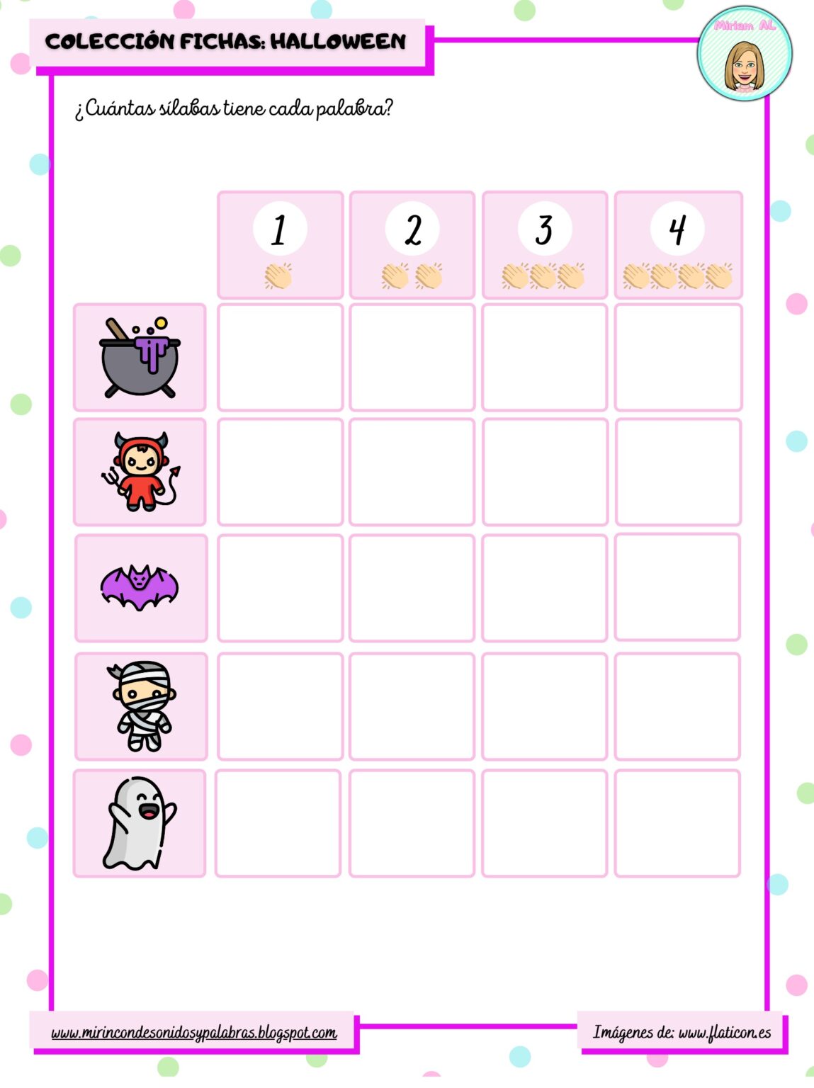 Colección fichas trabajar la atención halloween -Orientacion Andujar