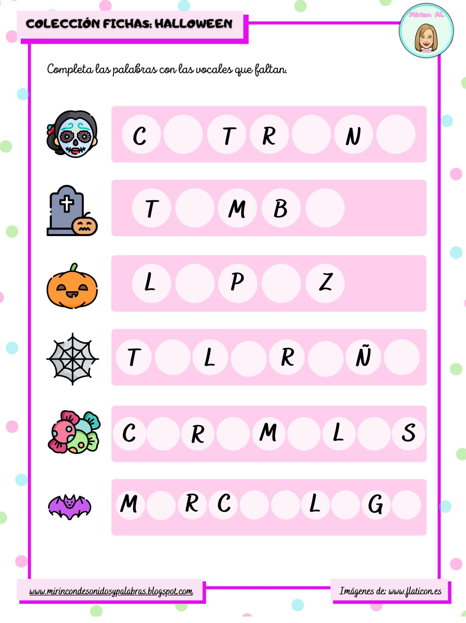 Colección fichas trabajar la atención halloween -Orientacion Andujar