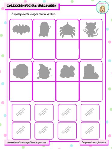 Colección fichas trabajar la atención halloween -Orientacion Andujar