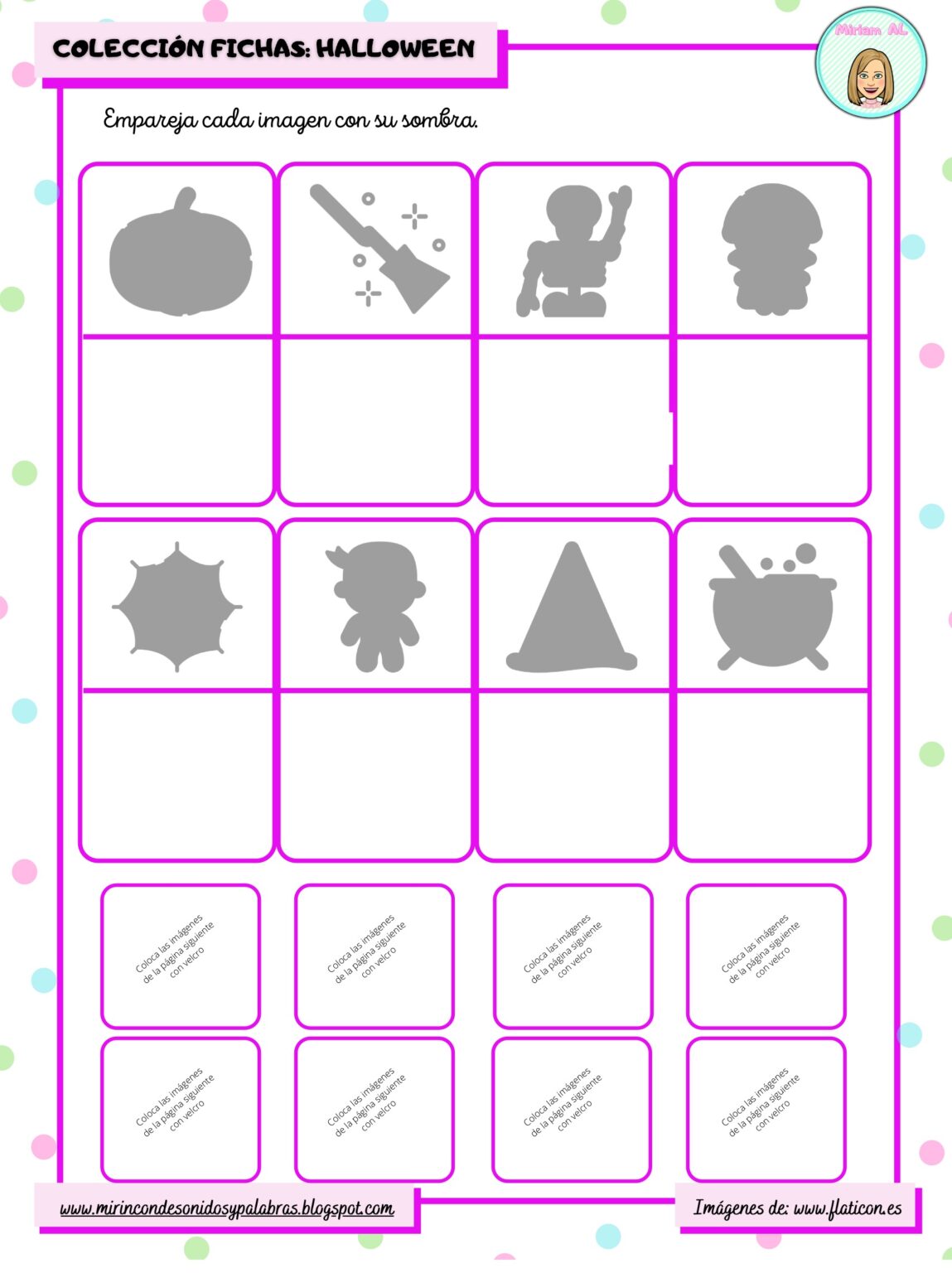 Colección fichas trabajar la atención halloween -Orientacion Andujar