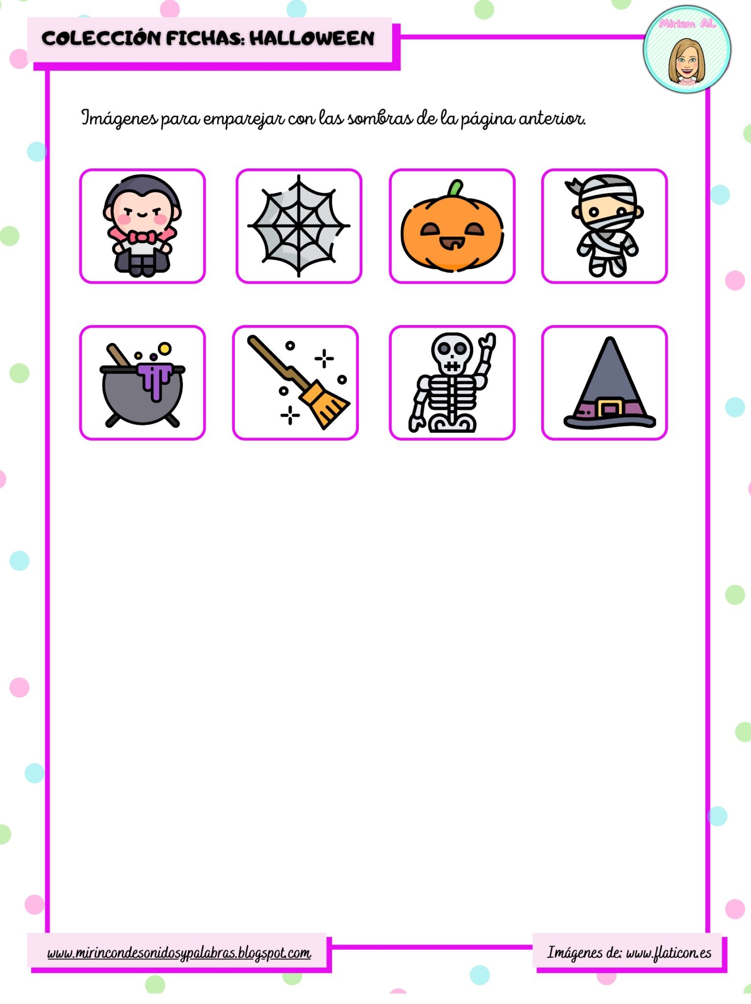 Colección fichas trabajar la atención halloween -Orientacion Andujar