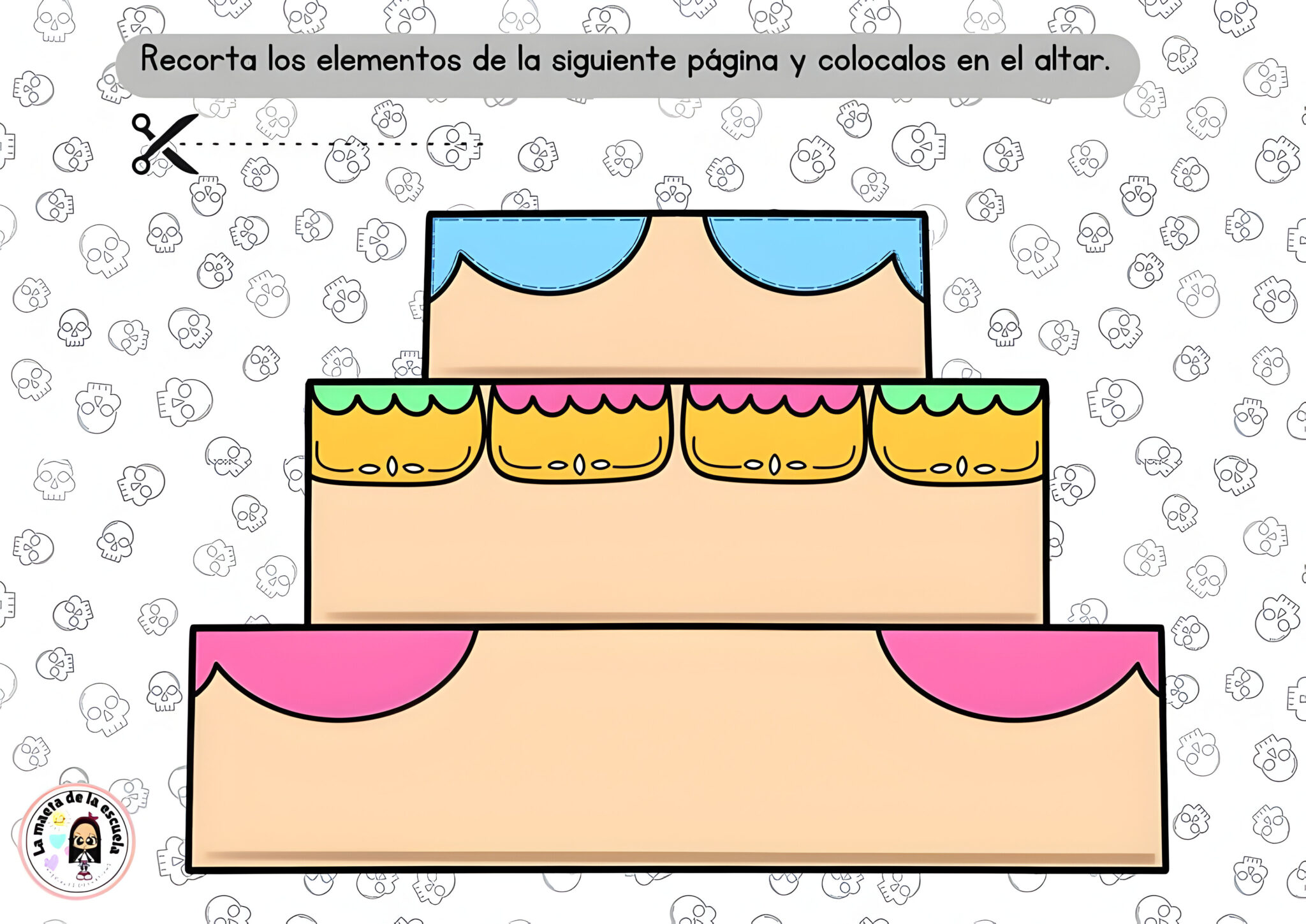 Construye y decora el mini altar para el día de los muertos color ...