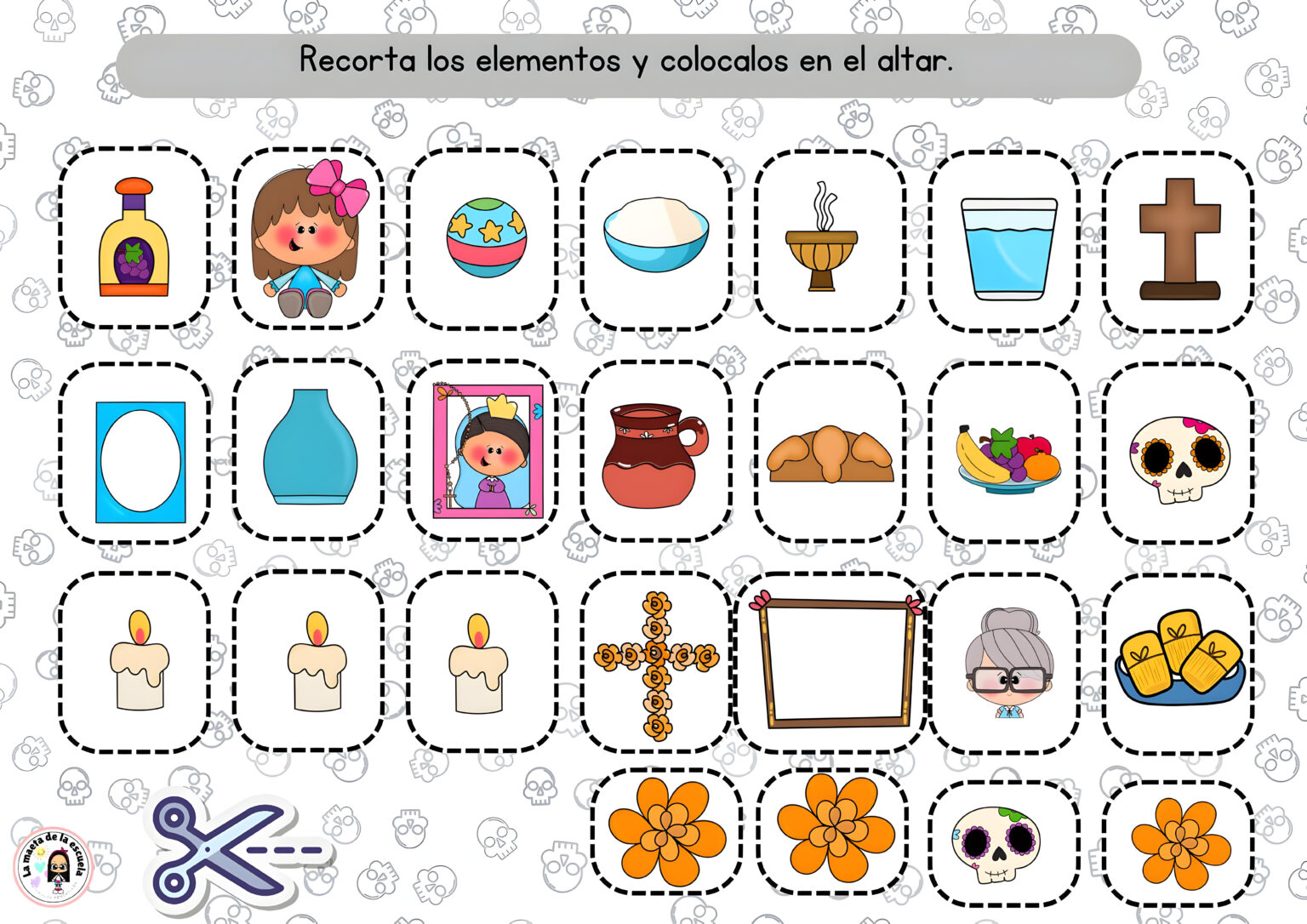 Construye y decora el mini altar para el día de los muertos color ...