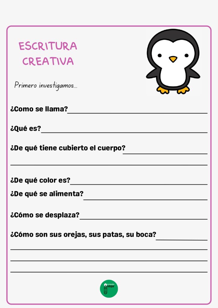 ESCRITURA CREATIVA CON ANIMALES -Orientacion Andujar