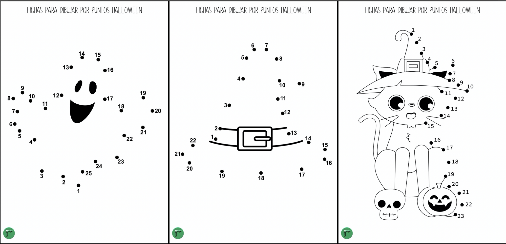 FICHAS PARA DIBUJAR POR PUNTOS especial HALLOWEEN -Orientacion Andujar