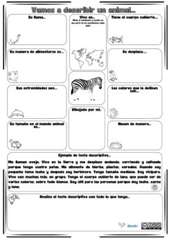 Ficha de trabajo para describir animales + PLANTILLA editable ...