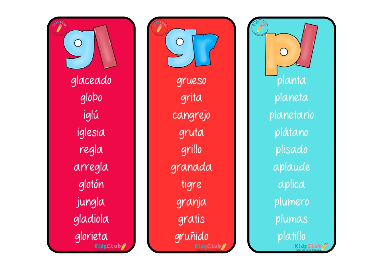 Llavero de lecturas de palabras de todas las letras + TRABADAS ...