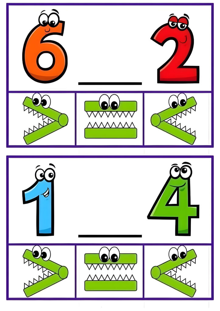 Divertidas Fichas Matemáticas para Practicar Menor Que Mayor Que ...