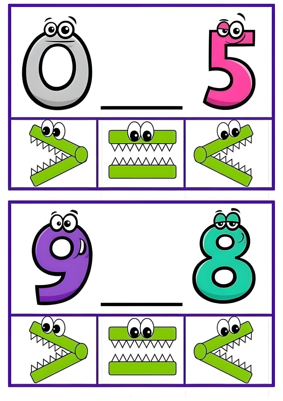 Divertidas Fichas Matemáticas para Practicar Menor Que Mayor Que ...