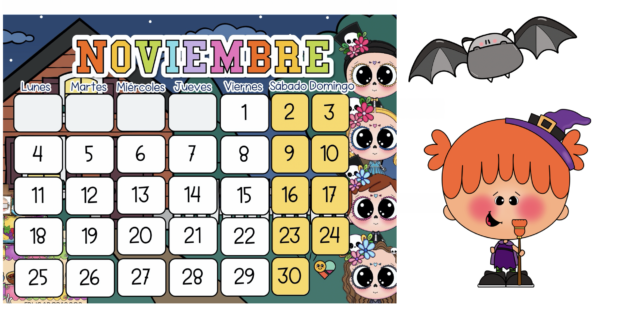Preciosos calendarios de Noviembre para decorar tus clases, diferentes ...