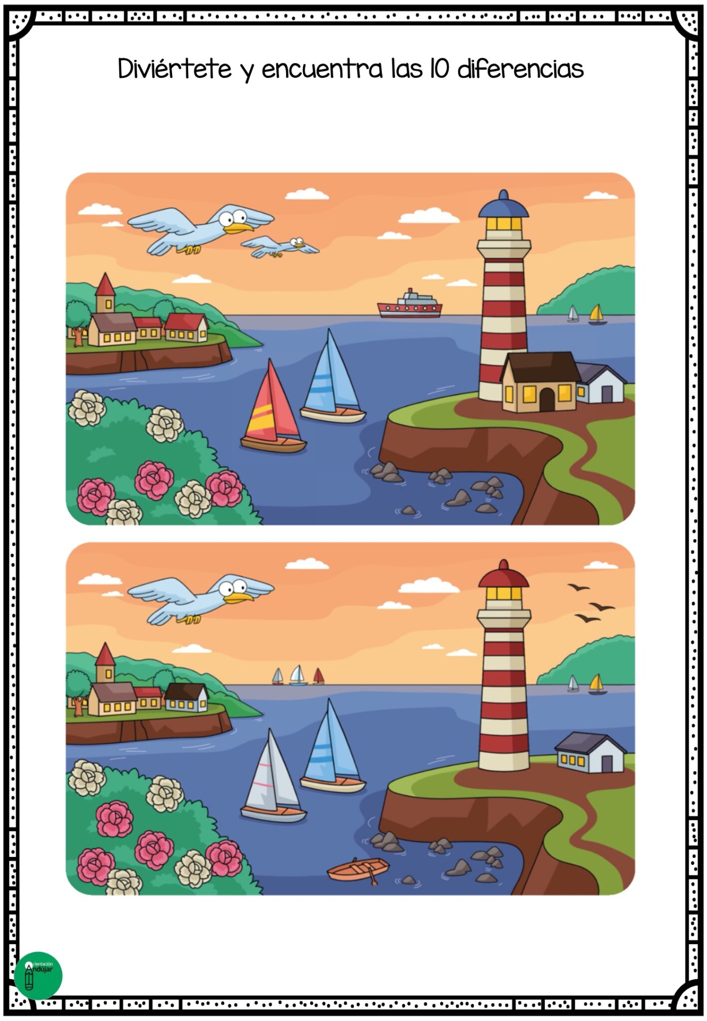 Trabajamos la atención 10 fichas encuentra las 10 diferencias ...