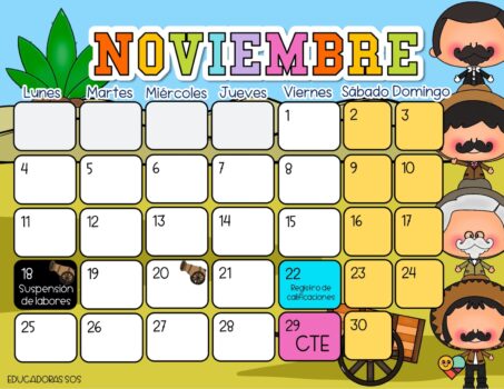 Preciosos calendarios de Noviembre para decorar tus clases, diferentes ...