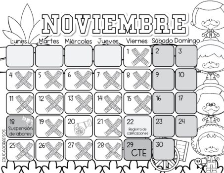 Preciosos calendarios de Noviembre para decorar tus clases, diferentes ...