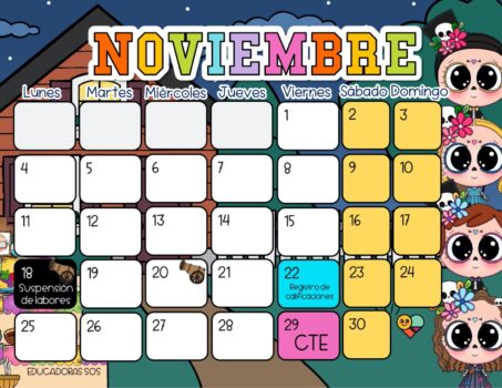 Preciosos calendarios de Noviembre para decorar tus clases, diferentes ...
