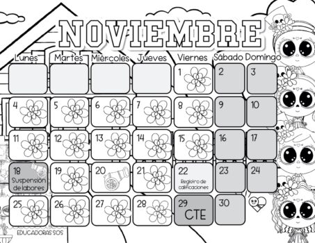 Preciosos calendarios de Noviembre para decorar tus clases, diferentes ...
