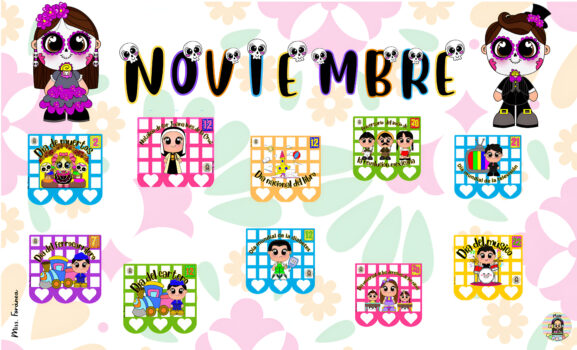 Bonitas efemérides de noviembre formato banderines -Orientacion Andujar