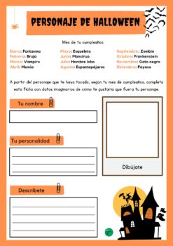 Ficha para fomentar la imaginación: Tu personaje de Halloween ...