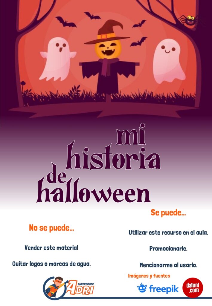 Mi historia de Halloween: Tablero + plantilla -Orientacion Andujar