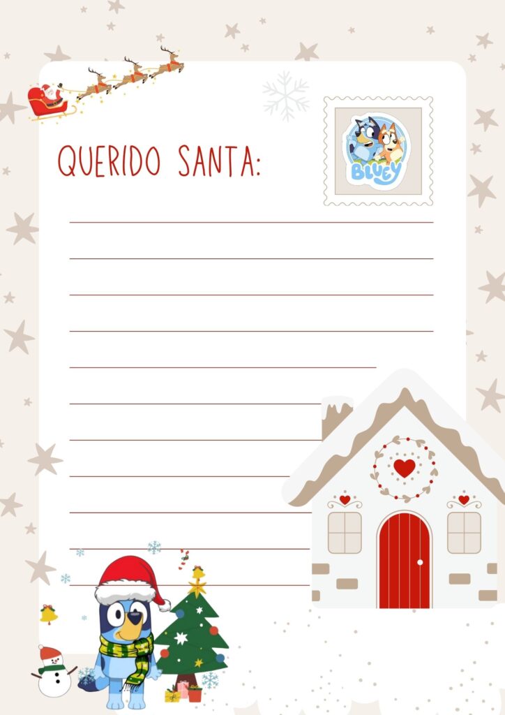 Bonitas carta para Santa Claus diferentes modelos especial BLUEY ...