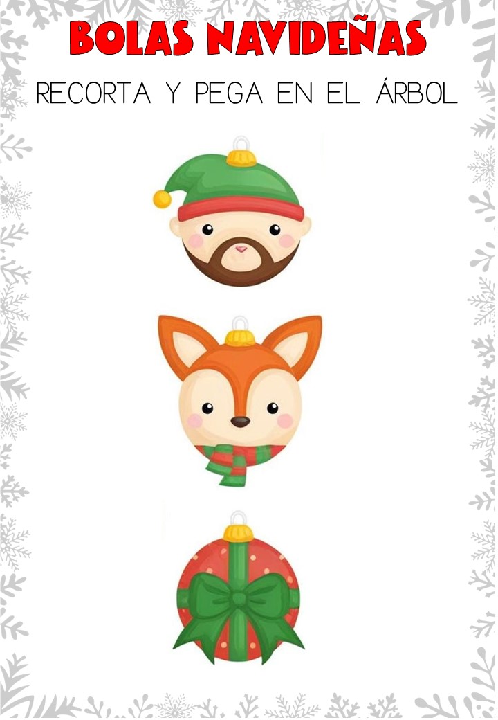 DECORA EL ARBOL DE NAVIDAD RECORTA Y PEGA -Orientacion Andujar