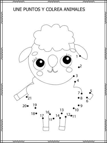 Une los puntos y colorea animales trabajamos la motricidad y numeración ...