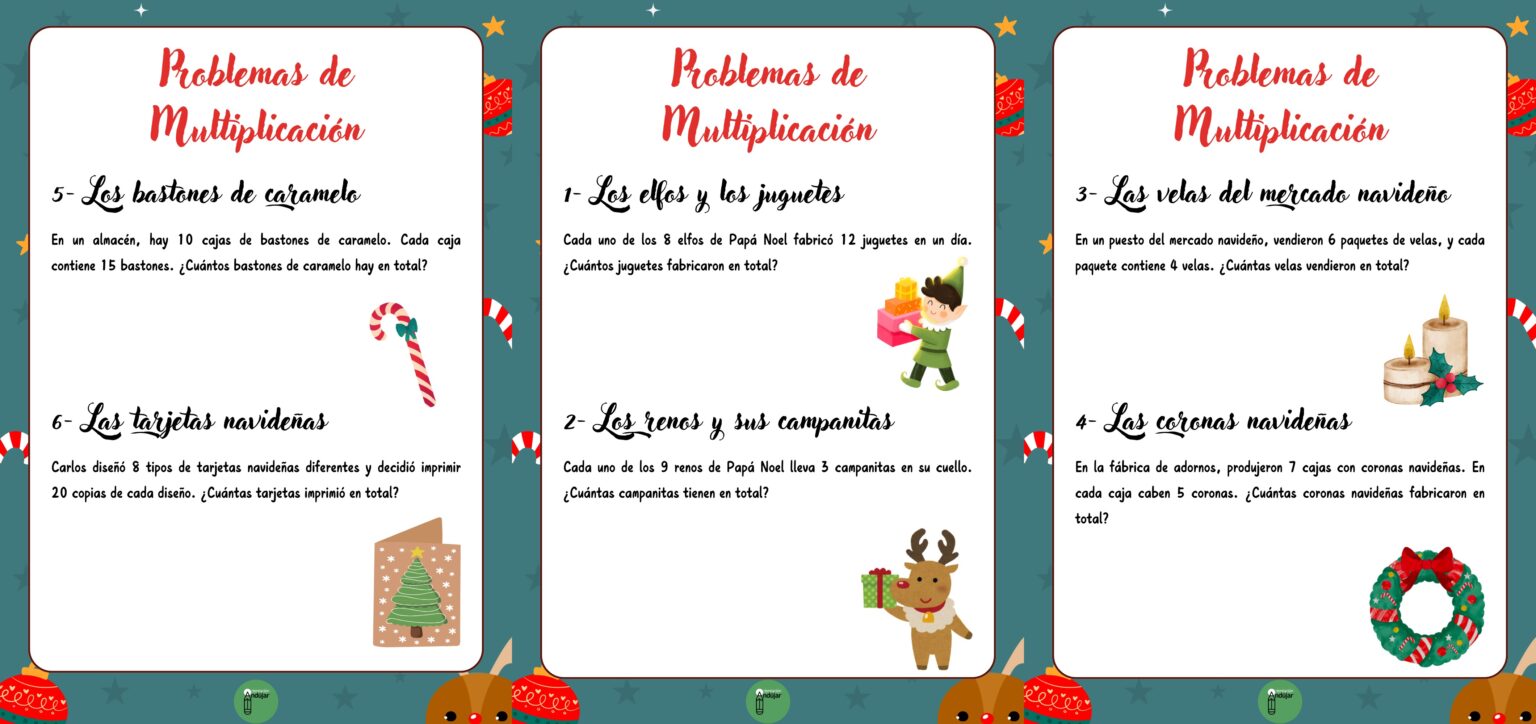 Problemas de Multiplicaciones Especial Navidad -Orientacion Andujar