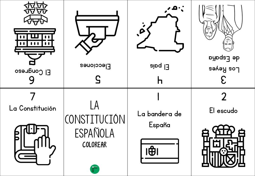 Minilibro para colorear sobre la Constitución española -Orientacion Andujar