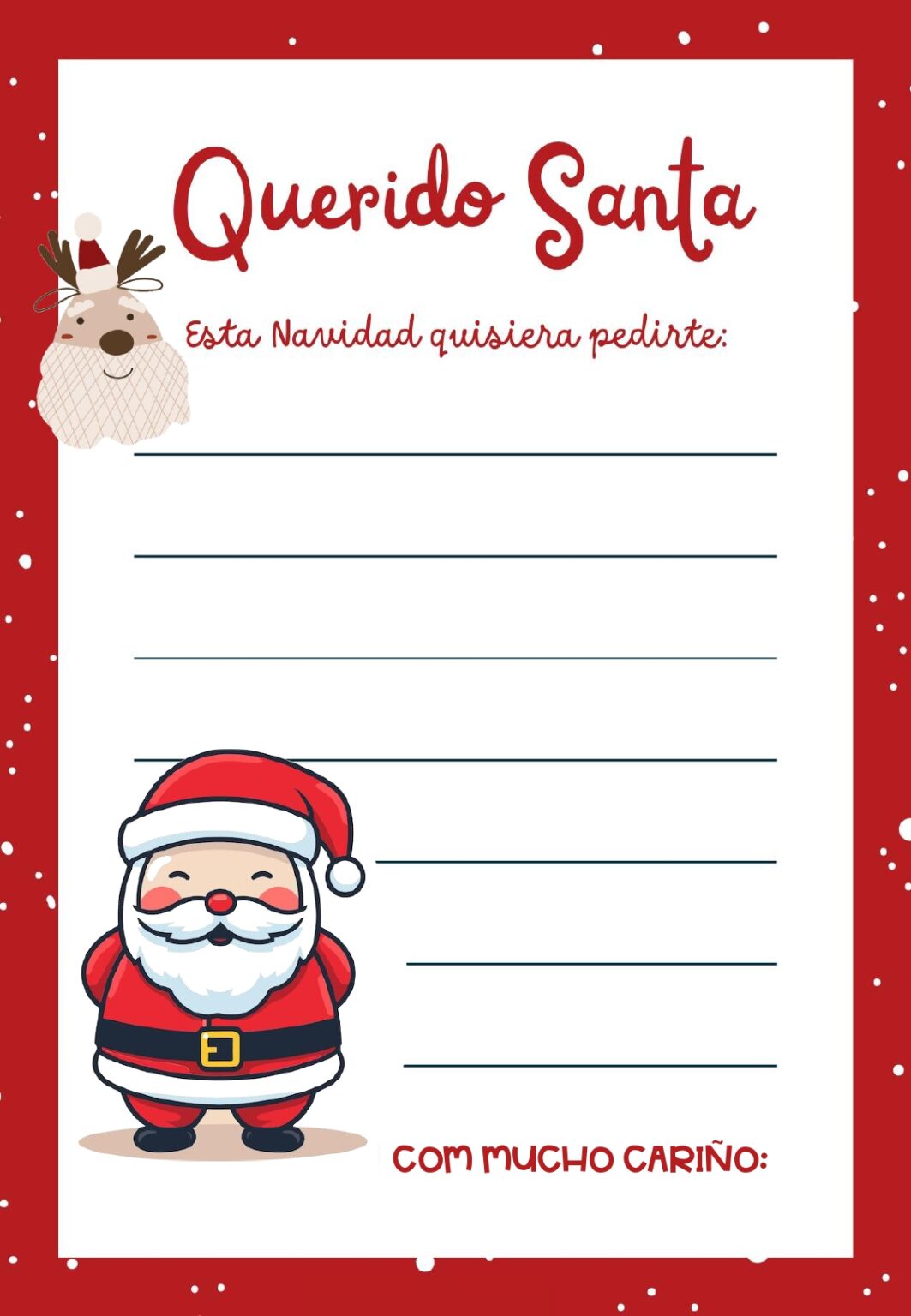Modelos de cartas a Santa y Papa Noel Listas para imprimir -Orientacion ...