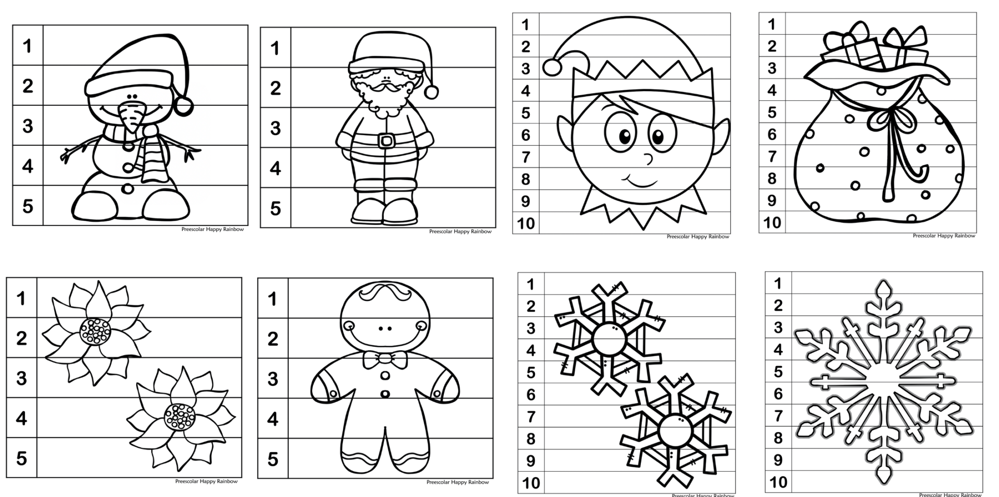 Preciosos rompecabezas navideños para trabajar los números -Orientacion ...