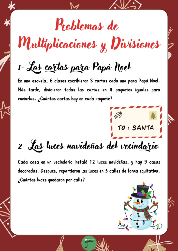 Problemas de Multiplicaciones y Divisiones Especial Navidad ...