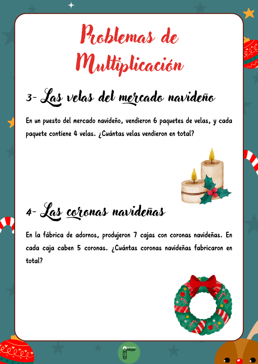 Problemas de Multiplicaciones Especial Navidad -Orientacion Andujar