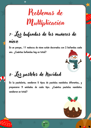 Problemas de Multiplicaciones Especial Navidad -Orientacion Andujar