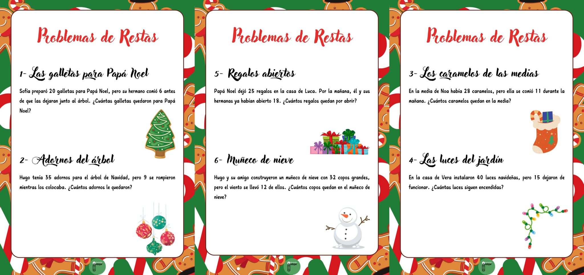 Problemas de Restas Especial Navidad -Orientacion Andujar
