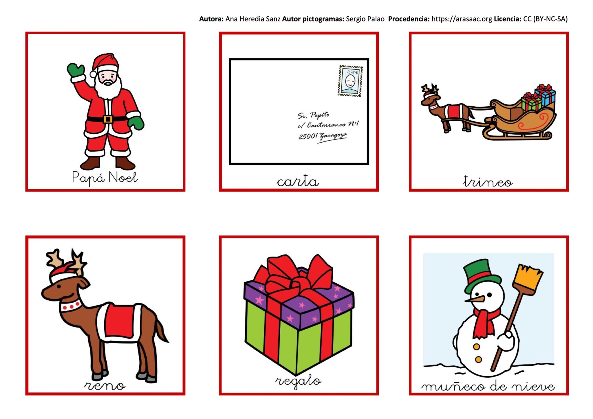 Vocabulario de Navidad, asociado con su palabra correspondiente ...