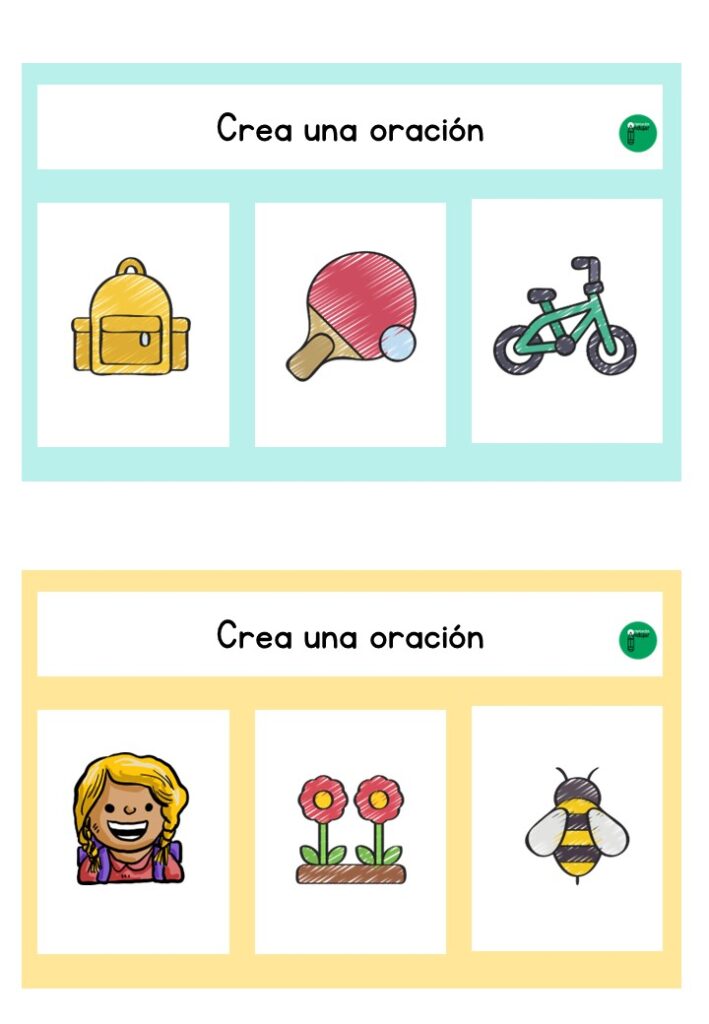 Expresión escrita: Crea una oración a partir de las imágenes -Orientacion Andujar