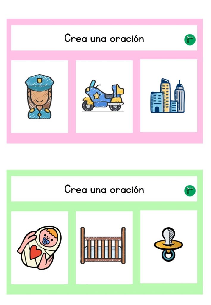 Expresión escrita: Crea una oración a partir de las imágenes -Orientacion Andujar