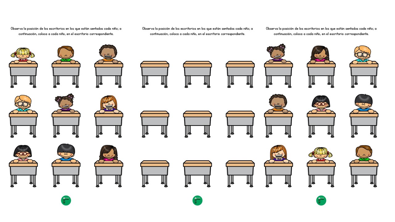 Actividad manipulativa de atención y memoria: Cada alumno a su pupitre ...