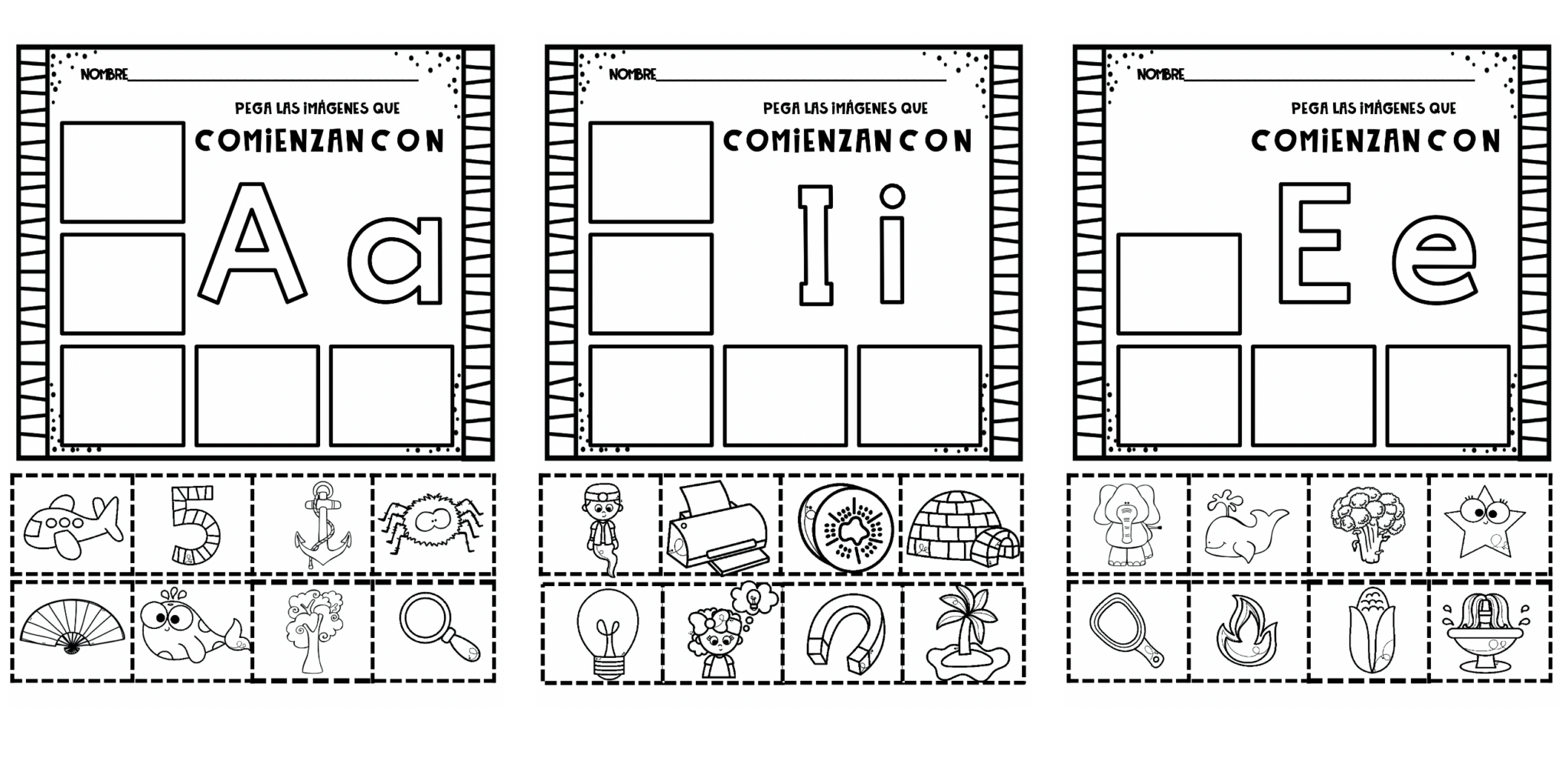 Aprendo las vocales recorta y pega manipulativo didáctico -Orientacion ...