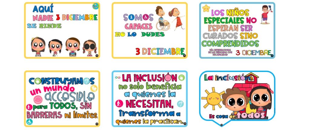 CARTELES INCLUSIVOS 3 DICIEMBRE DIA DE LA DISCAPACIDAD -Orientacion Andujar