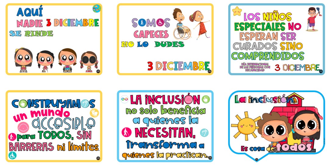 CARTELES INCLUSIVOS 3 DICIEMBRE DIA DE LA DISCAPACIDAD -Orientacion Andujar