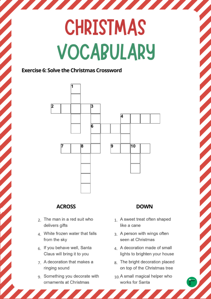 Actividades de Vocabulario en Inglés sobre la Navidad -Orientacion Andujar