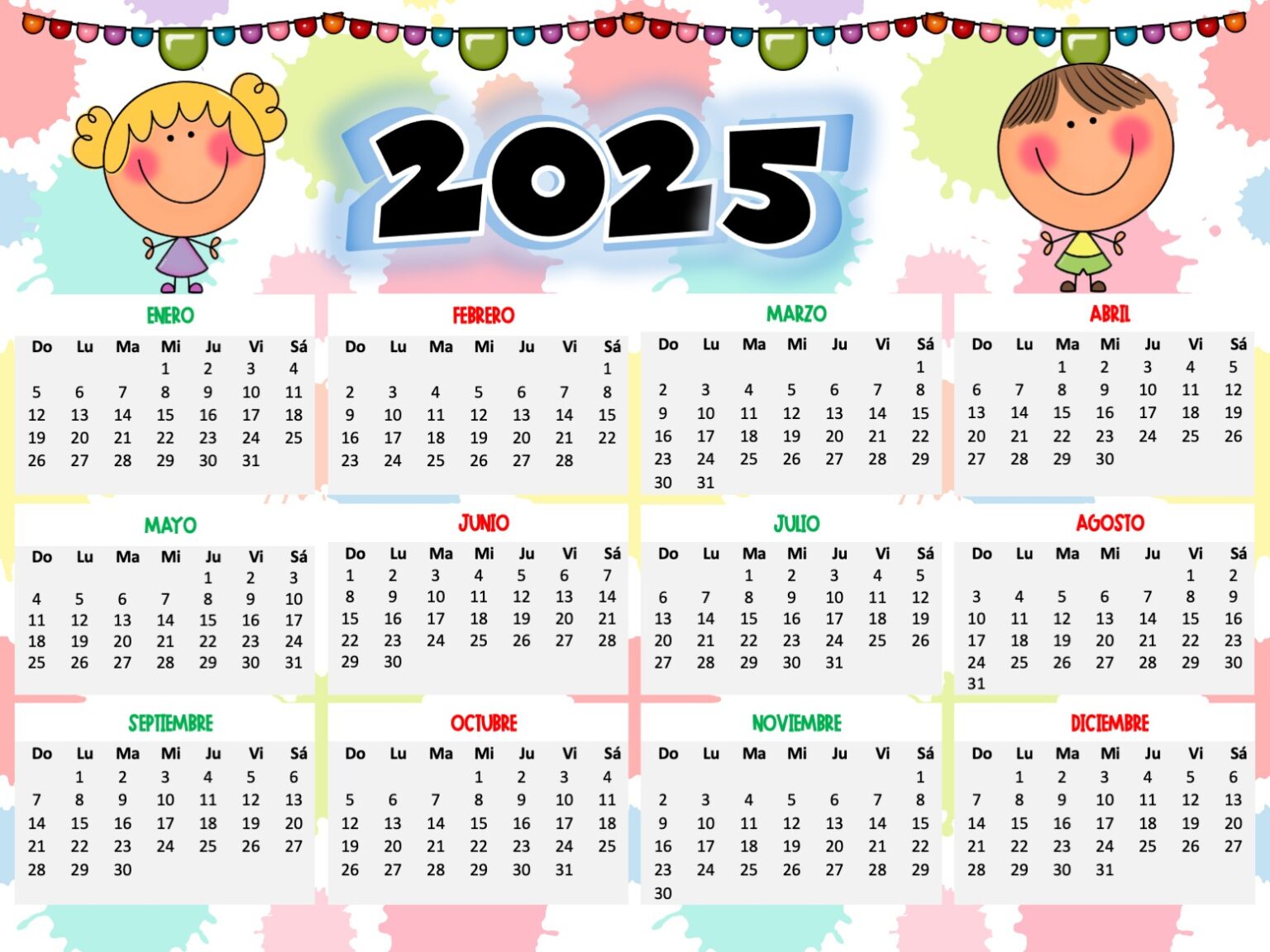 Calendario 2025 totalmente editable para organizarte el año que viene ...