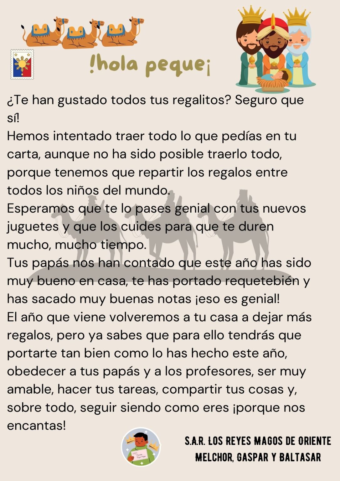 Carta de los reyes a los niños para sorprenderlos de verdad ...