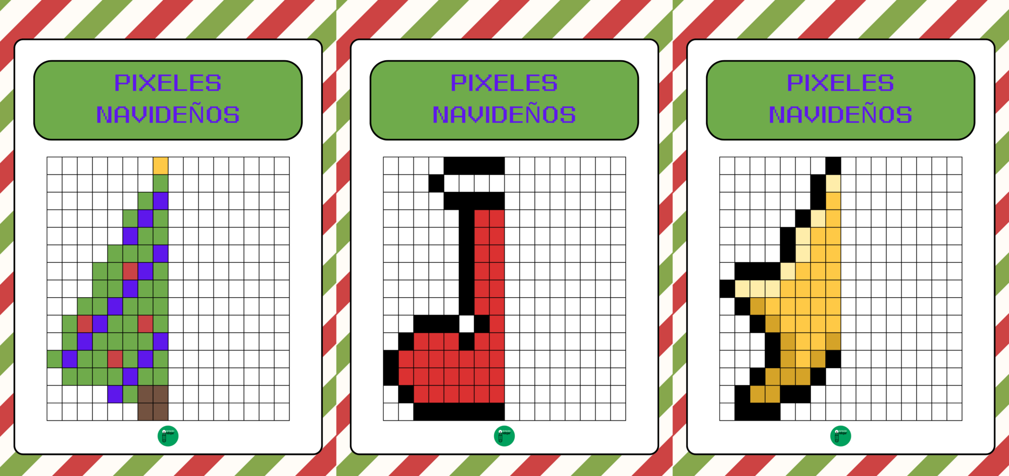 Completa el Dibujo con Pixeles Especial Navidad -Orientacion Andujar