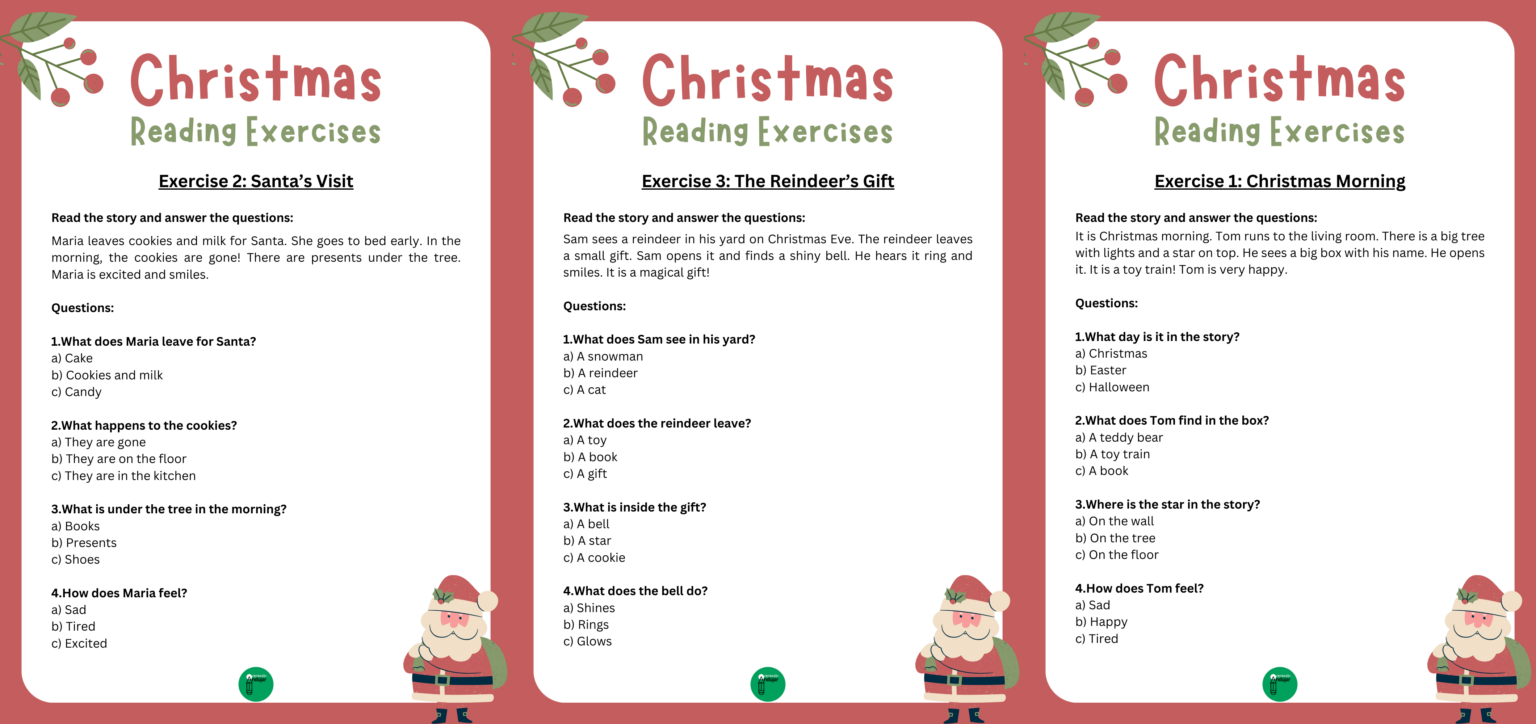 Ejercicios de lectura en inglés especial Navidad -Orientacion Andujar