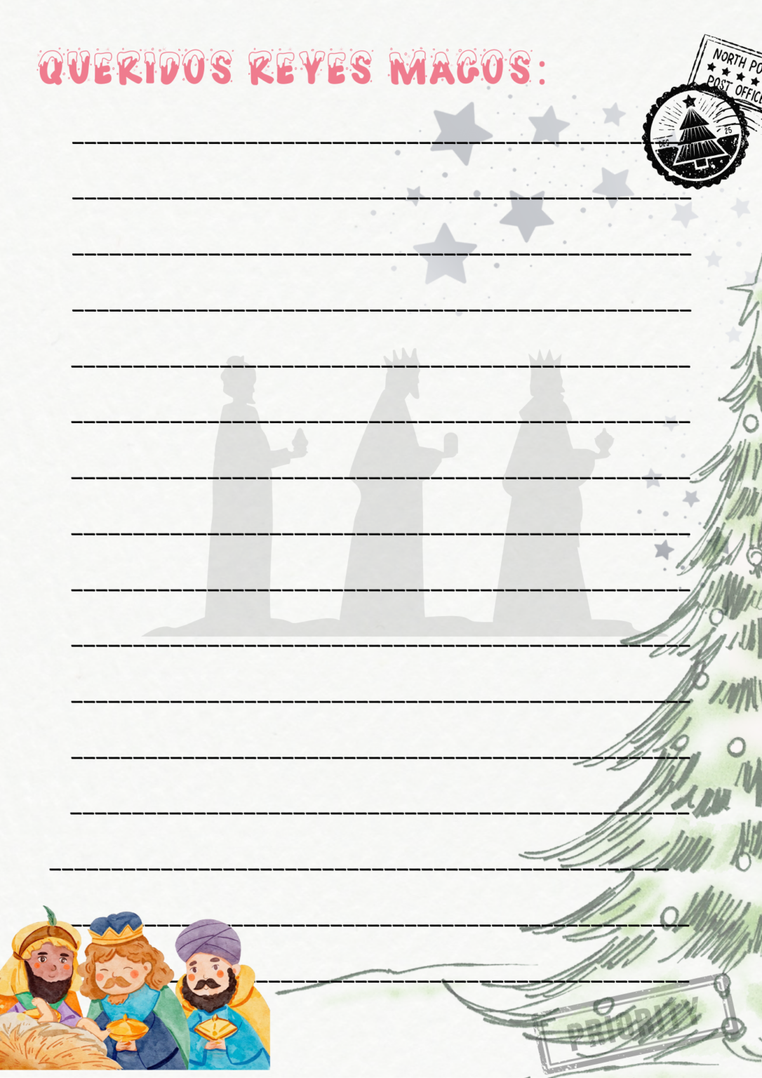 Modelos de cartas a los reyes magos para trabajar la expresión escrita ...